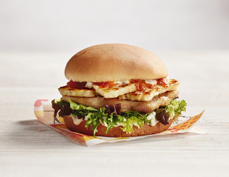 Chicken Halloumi Burger - The Engine Luton